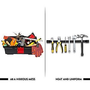 SDLDEER 12" Magnetic Tool Holder, 4 Packs Magnetic Storage Strips Tool Magnet Bar PVC Coated for Garage Tool Organizer Mounted Hanging Strip,Heavy Duty of Magnetic Holder Easy to Install