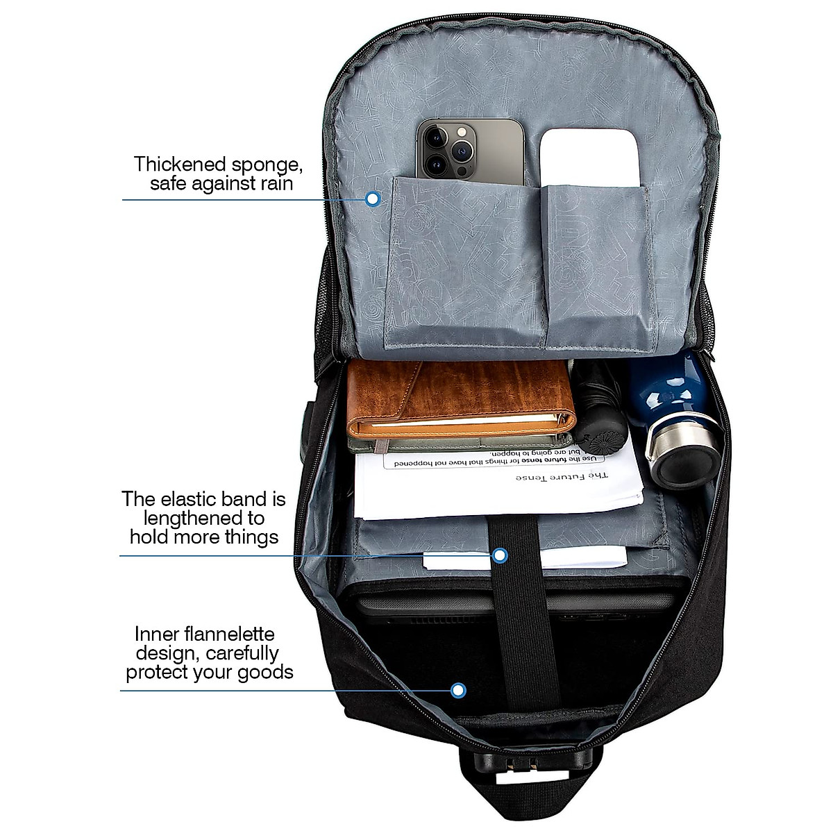 Simbow Skateboard Backpack, Laptop Backpack Rucksack w/ USB Charging Port,Anti-Theft Lock,Water Resistant,Fits up to 15.6-17Inch Laptop, for College School Business Travel Men Boy