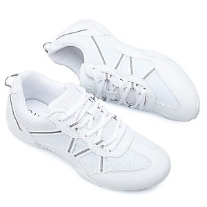 Lefflow Cheer Shoes Women Cheerleading Shoes Team Sports Shoes Youth White Training Workout Sneakers Size