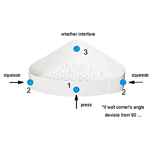 Fineget Corner Shower Caddy Plastic Adhesive Basket for Wall Bathroom Kitchen Bathtub Rustproof Inside Removable No Drilling Space Saving Shower Shelves Storage Organizer Quick Dry White 2 Pack