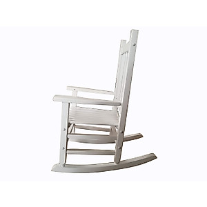 Rocking Rocker - K086WT Durable White Child’s Wood Porch Rocker/Outdoor Rocking Chair - Indoor or Outdoor - Suitable for 4-8 Years Old