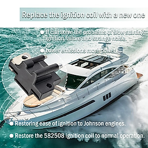 Outboard Ignition Coils 4PCS Replacement for Johnson Evinrude 4HP to 300HP Models Replaces 582508 18-5179 183-2508