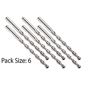 Chicago Latrobe 150DH High-Speed Steel Jobber Length Drill Bit, Uncoated (Bright) Finish, Round Shank, Parabolic Flute, 135 Degree Notched Point, Letter Size N (Pack Of 6)