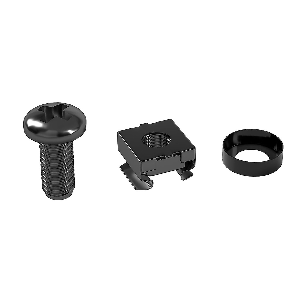 50 Pack of Black M6 Cage Nuts & Screws for Rack Mount Equipment Server 19" and 10" Cabinet, Patch Panel, Server Shelves Fixing & Installation Screws & Cage Nuts Wall Mount Server Network Enclosure