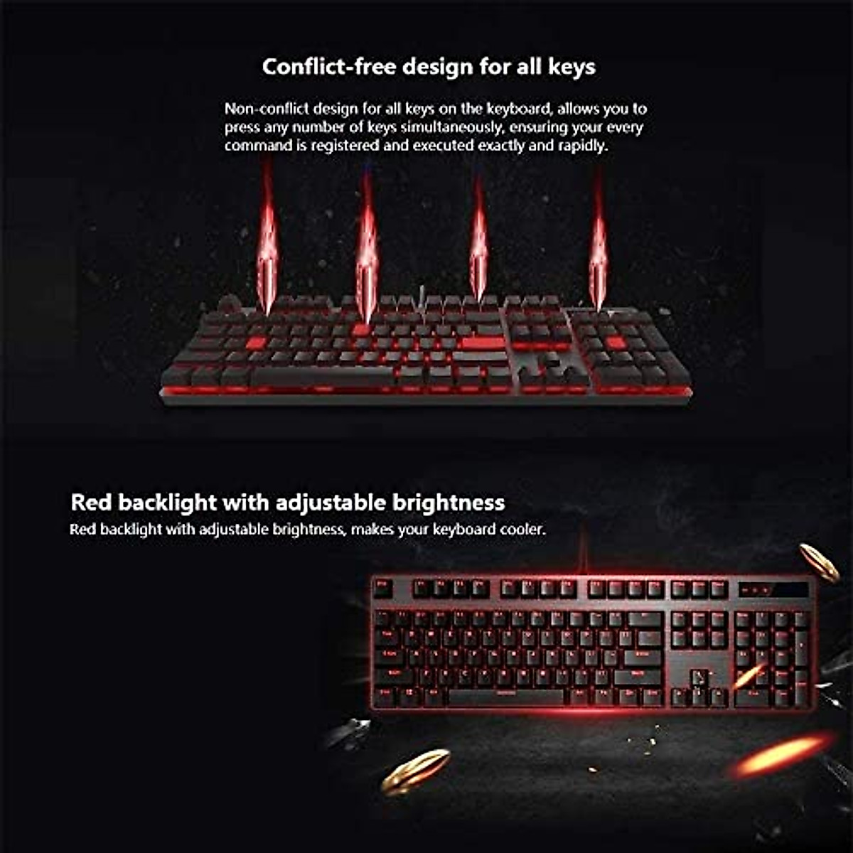 Gaming Keyboard USB Wired Backlit Keyboard LED Gaming Keyboard Mouse Set for Laptop PC Computer Game and Work