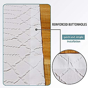 OWENIE White Shower Curtain for Bathroom, 3D Embossed Geometric Polyester White Water-Proof Fabric Shower Curtains, Modern Luxury Elegant Innovative Design Hotel Style, 72 x 72 Inch