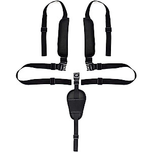 Kissral Universal 5 Point Harness Straps, Adjustable Baby Safety Strap Belt with Shoulder Pads and Guarding Pad, Harness Straps for High Chair/Pushchair/Stroller/Pram/Buggy (Black)