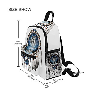 Cute Toddler Backpack Mini Travel Bag Wolf Wind Chimes for Baby Girl Boy Age 3-7