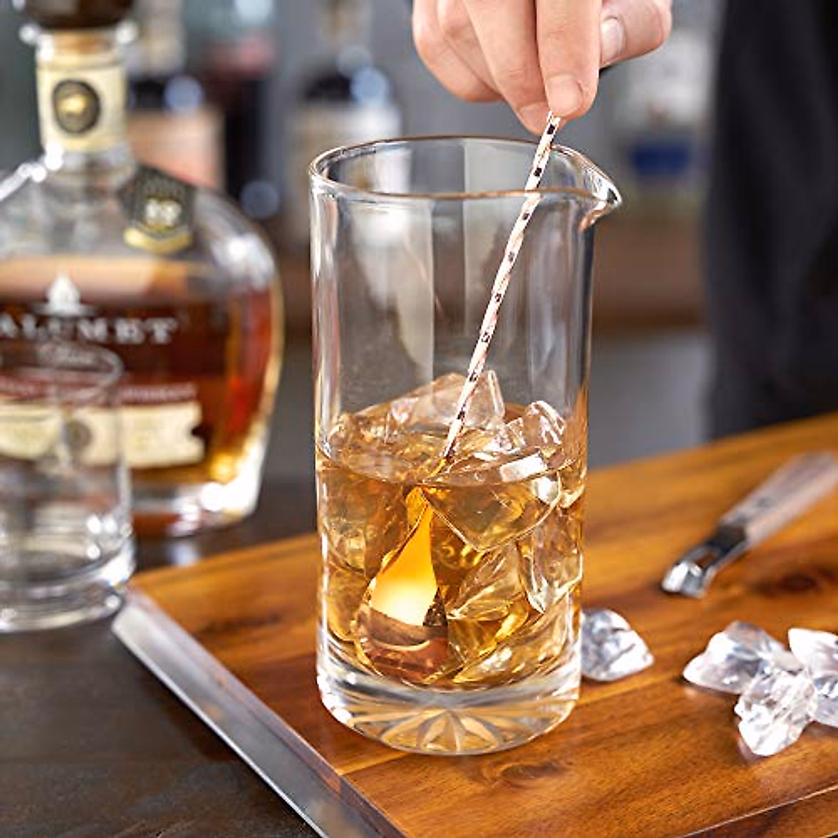 Viski Copper Weighted Stainless Steel Barspoon, Japanese Style Twisted Stem Handle, Teardrop Weight