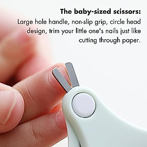 YIVEKO Baby Nail Kit, 4-in-1 Baby Nail Care Set with Cute Case, Baby Nail Clippers, Scissors, Nail File & Tweezers, Baby Manicure Kit and Pedicure kit for Newborn, Infant, Toddler, Kids-Owl Green