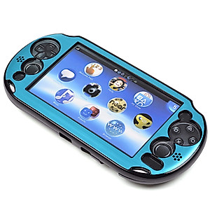 COSMOS Light Blue Aluminum Metallic Protection Hard Case Cover Compatible with PS VITA 2000 (NOT for vita 1000 Series)