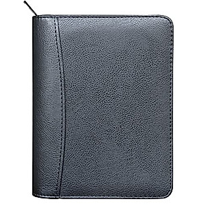 Fan&Ran Zippered Planner Organizer, Simulated Leather Undated Start Set, Personal Size, Black