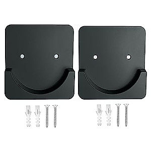 LGQXGO Adhesive Shower Curtain Rod Holders - No Drilling | Waterproof | Heat Resistant | Max Load 50 lbs | Perfect for Bathroom Walls | 2 Pack,Black Shower Rod Holders (Rod Not Included)