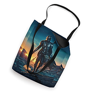 Star Wars The Mandalorian and Grogu Sunset Poster Tote Bag