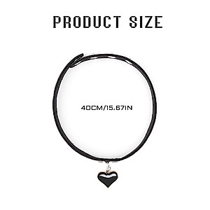 EVILD Punk Leather Choker Black PU Collar Choker Heart Circle Pendant Gothic Chokers Rock Adjustable Choker Necklace for Women (Circle)