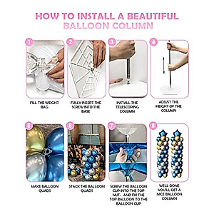 YALLOVE Heavy Duty Metal Balloon Column Stand Kit LZ-SSG6, 2 Set of 80 Inch Height Adjustable Balloon Tower Holder for Indoor and Outdoor Event and Party Decoration, Easy Assemble and Disassemble
