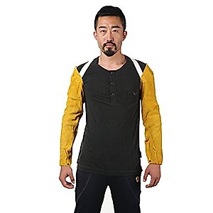 Joyutoy 24" Welders Sleeve Leather, Brown with Shoulder Extension,Heat Resistant (Sleeves 3)