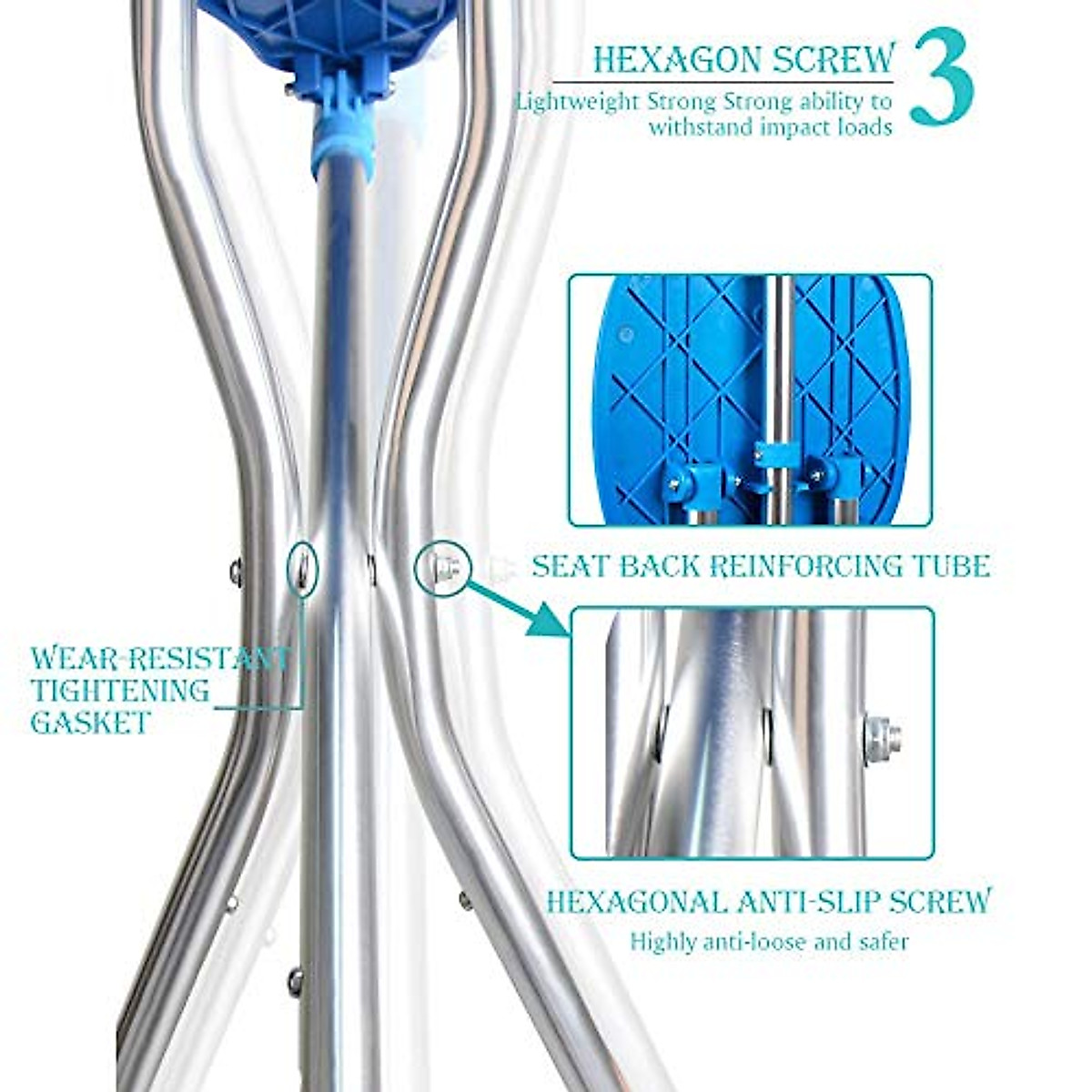TEmkin Walking Stick with Seat Cane Chair Old Man Cane Stool Crutch with Stool Walking Stick Collapsible Telescopic,NotAdjustableLampHead