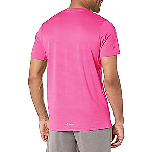 adidas Men's Own The Run T-Shirt, Semi Lucid Fuchsia/Reflective Silver, Small