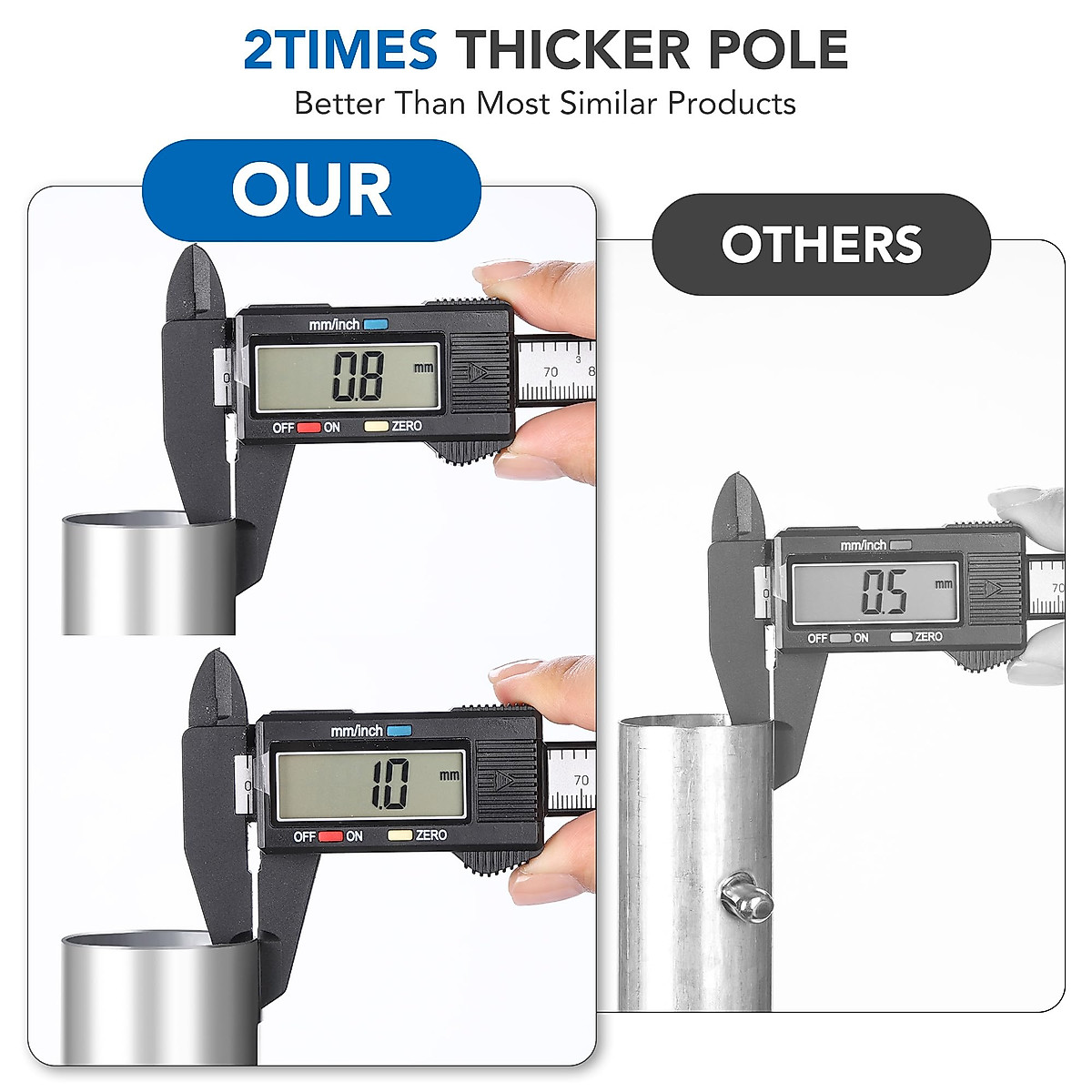 IDEALHOUSE Carports, 10x20 ft Outdoor Heavy Duty Car Canopy Metal Garage Boat Shelter Party Tent, White