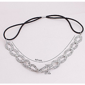 Merroyal Fashion Rhinestones Headband Crown For First Communion, Wedding, Pageant (Black)