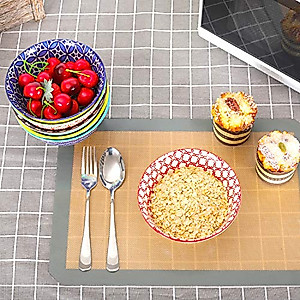 DeeCoo 6 Pack 24 oz Premium Porcelain Bowls Set, Cereal Bowls, Ceramic Bowls for Soup, Salad, Pasta, Rice, Large Capacity Ramen Bowls, Heat and Cold Resistant, Microwave and Dishwasher Safe Bowls