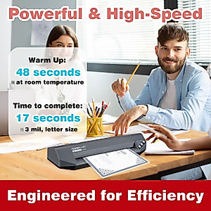 SINCHI 3-10 mil, Heavy Duty, 48-Second Warm-up Commercial Laminating Machine, Never Jam High Speed 13-inch Thermal Laminator Machine for Business/Office/School