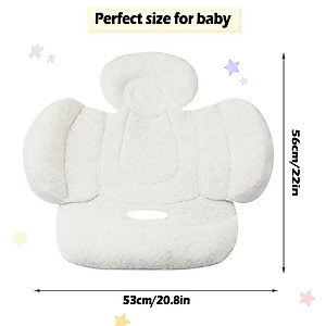 KAKIBLIN Baby Stroller Cushion, Soft Baby Stroller Liner Pram Head and Body Support Pillow Washable Baby Stroller Padding Head Support Cushion for Newborn, Pink