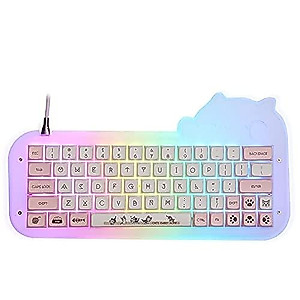 EPOMAKER Kitty 138 Keys XDA Profile PBT Dye Sublimation Keycaps Set for Mechanical Gaming Keyboard, Compatible with Cherry Gateron Kailh Otemu MX Structure