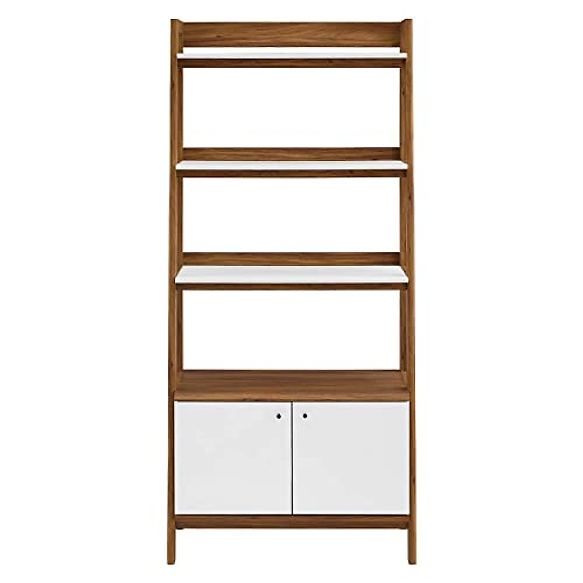 Modway Bixby Display Case, 33" Bookshelf, Walnut White