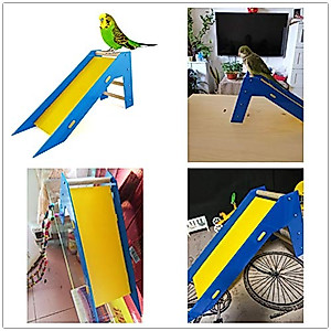 Bestmemories 2 in 1 Parrot's Slide Training Bird Toys and Crawling Ladder Parrot Educational Toys Bird Skill Training Slide Ladder Parrot Trick Training Sliding Prop