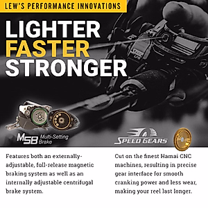 Lew's Tournament MP Baitcast Fishing Reel, Right-Hand Retrieve, 5.6:1 Gear Ratio, 10 Bearing System with Stainless Steel Double Shielded Ball Bearings