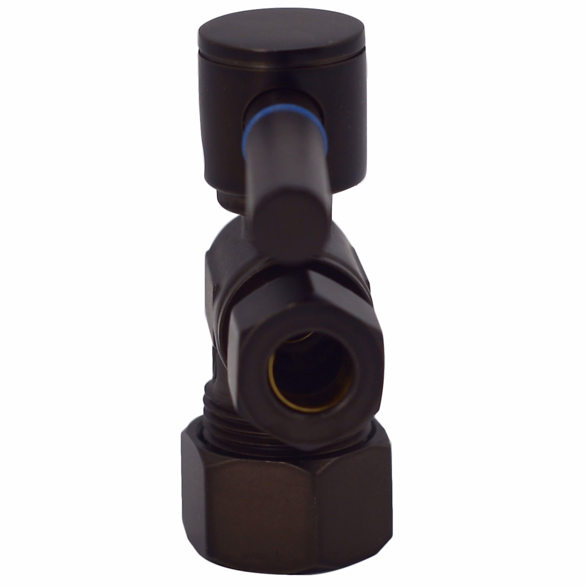 Westbrass R105BL-62 1/4-Turn Lever Handle Angle Stop Shut Off Valve, 5/8" OD x 3/8" OD, Matte Black