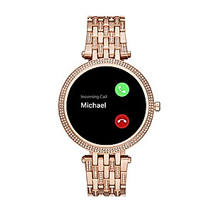 Michael Kors Women's Gen 5E 43mm Stainless Steel Touchscreen Smartwatch with Fitness Tracker, Heart Rate, Contactless Payments, and Smartphone Notifications, Rose Gold Glitz