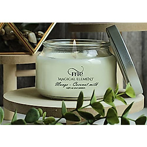 Magical Element Mango & Coconut Milk Scented Soy Candle, 10 oz Jar, 35+ Hour Burn Time