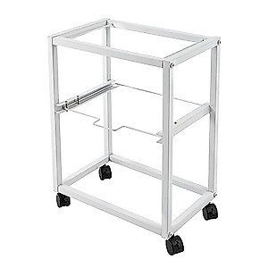 LyeXD 2 Tiers Metal Rolling File Carts w/Wheels, Modern Hanging Files Frame Files for Documents, Movable Pull-Out File Folder Rack Rolling File Organizer for Office, Classroom, White