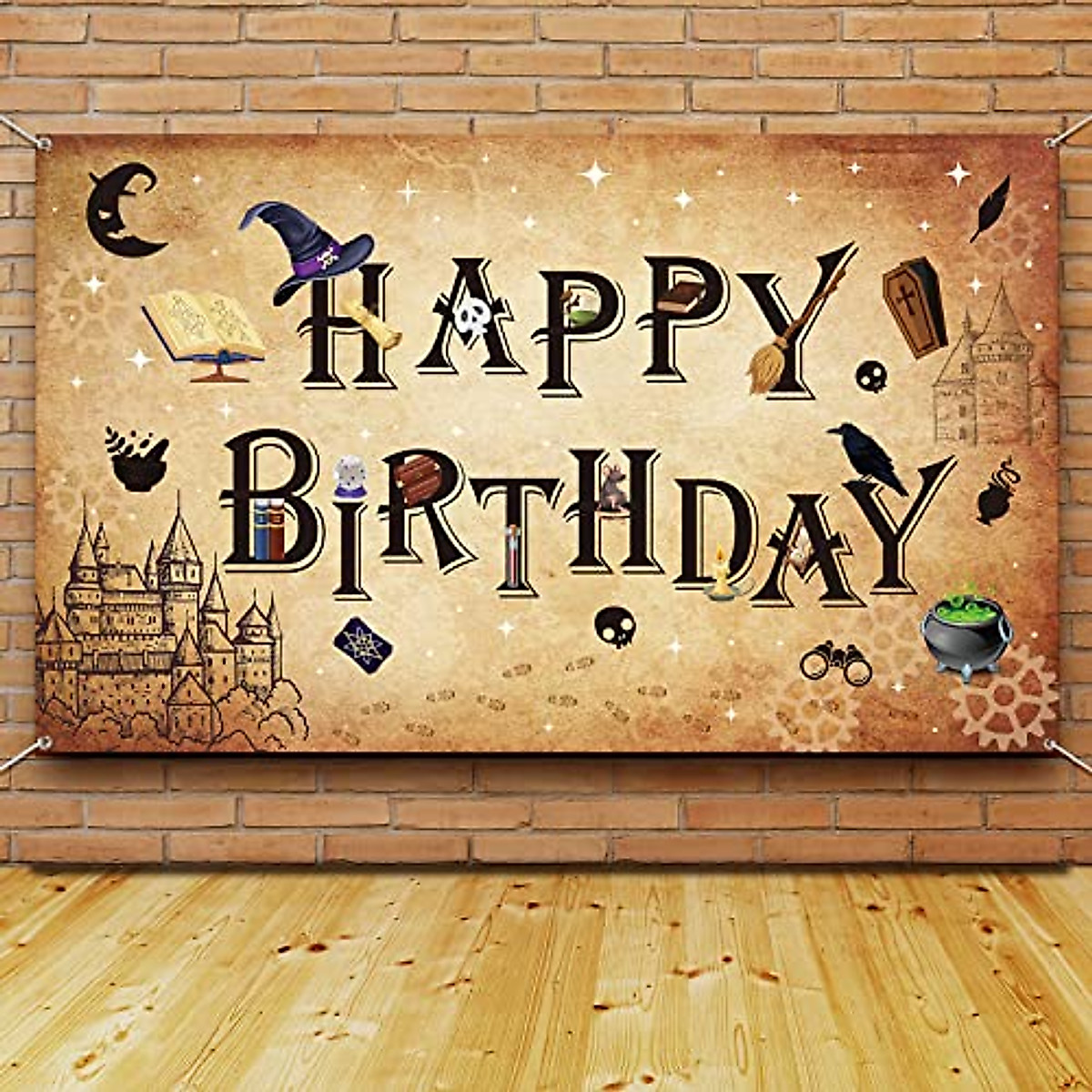 Wizard Birthday Party Supplies Wizard Backdrop Banners Birthday Background Magical Wizard Banner Welcome Sign for Boys Girls Photography Birthday Photo Booth Wizard Wall Decor 6 x 3.6 Feet (Train)