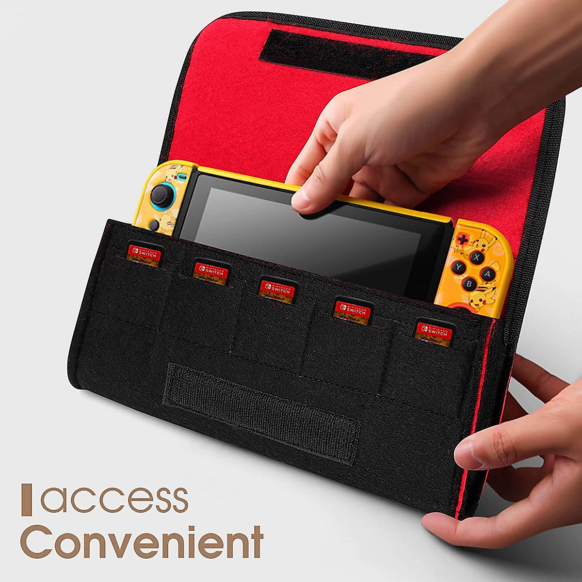 Red Cock Rooster Carrying Case for Switch Console Storage Bag Holder Game Accessories with Card Slot