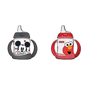 NUK Disney Learner Sippy Cup, Mickey Mouse, 5 Oz 1Pack Sesame Street Learner Cup, 5 Ounce Elmo