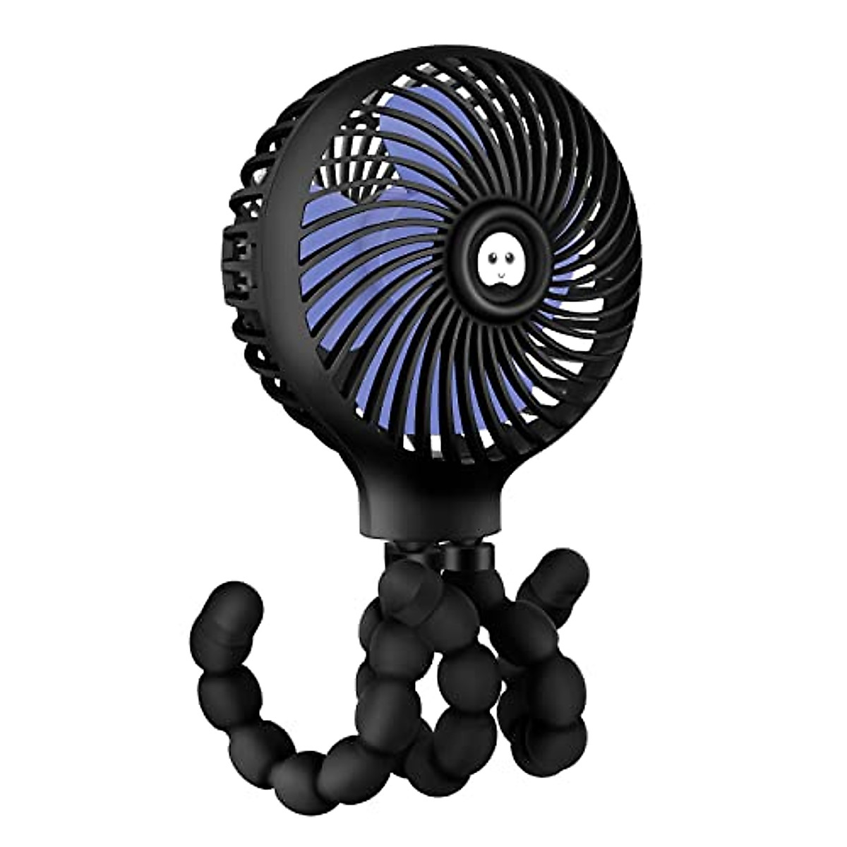 TRELC Mini Handheld Stroller Fan, Personal Portable Baby Fan with Flexible Tripod, 2023 Upgraded Version, Gift for Children, Rechargeable Fan for Office Room Car Traveling BBQ Gym Fan (Black)