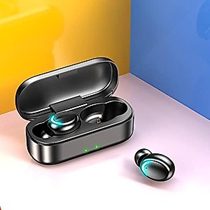 Wireless ENC Earbuds Bluetooth in Ear - Lightweight Headphones - Built-in Microphone Immersive Premium Sound with Charging Case - Design for Sports, Black, GVFWE-63