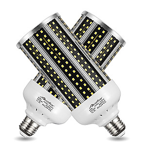 2-Pack（500W Equivalent）LED Corn Light Bulb 6000 Lumen 6500K 60W Large Area Cool Daylight White E26/E27 Medium Base for Outdoor Indoor Garage Warehouse Factory Workshop Street Backyard New Upgraded