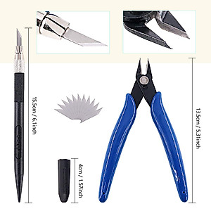 Swpeet 29Pcs Compatible for Gundam Modeler Basic Tools with Duty Plastic Container, Professional Kit Replacement for Gundam Model Tools Building Beginner Hobby Model Assemble Building