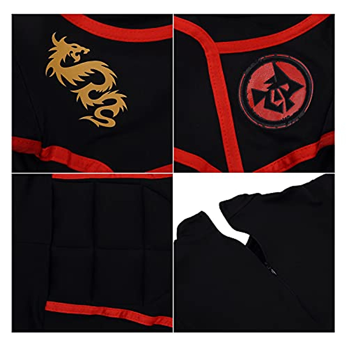 ThinkMax Boys Ninja Costume for Kids Halloween Dress Up Party with Ninja Foam Accessories Toys (M 7-9 Years)