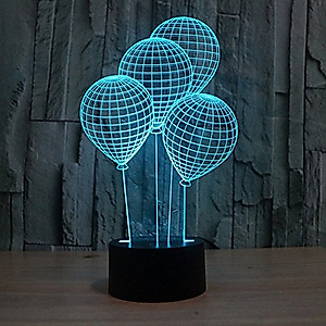 MOLLY HIESON 3D Balloon Ball Night Light Table Desk Optical Illusion Lamps 7 Color Changing Lights LED Table Lamp Xmas Home Love Birthday Children Kids Decor Toy Gift