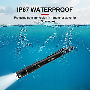 YICORPS Rechargeable Pen Light Flashlight 300 Lumens 3 Lighting Modes Handheld Pocket Small Flashlights with Clip, Zoomable Waterproof Perfect for Emergency, Inspection, Repair, Camping