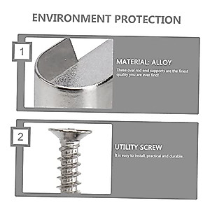 Cabilock 100 pcs Closet Support Curtain Bracket Corner Supports Shower Duty Rod Flange Outlet Mount U End Wardrobe Holder Shaped Receptacle Kickstand for Mm Wall Rods Clo Lever Heavy Pipe