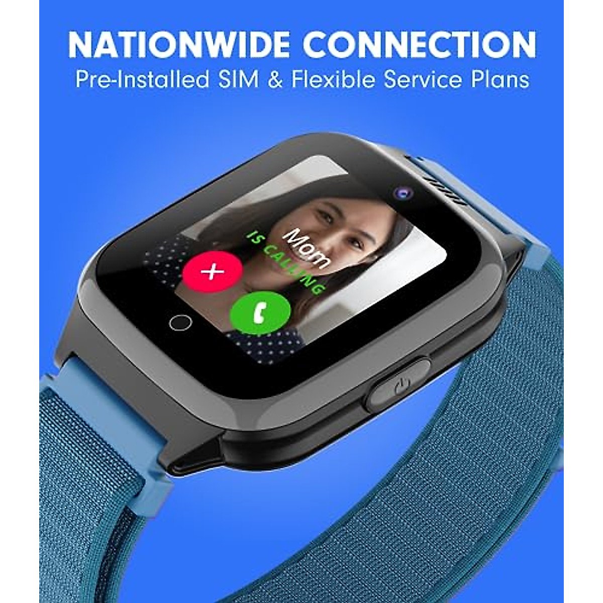 JrTrack 2 SE Smart Watch for Kids by Cosmo | 4G Phone Calling & Text Messaging | SIM Card & Flexible Data Plans | GPS Tracker Watch for Kids | Children’s Smartphone Alternative (Blue)