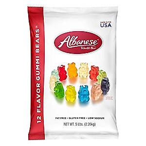 Albanese World's Best 12 Flavor Gummi Bears, 5lbs of Candy