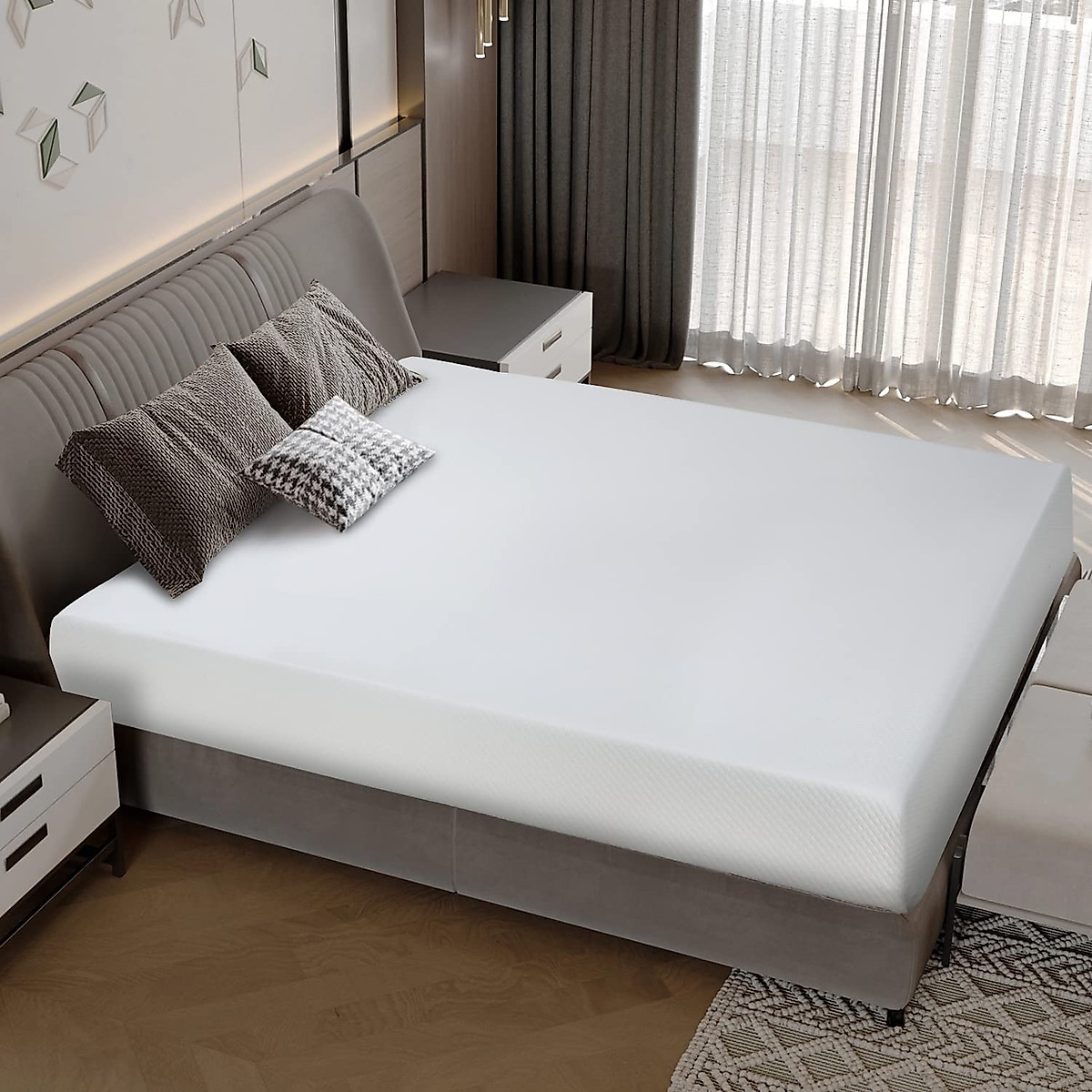 King Mattress, 6 Inch Gel Memory Foam Mattress for Cool Sleep & Pressure Relief, Medium Firm RV Daybed Mattress for Kid and Adults, Bed-in-a-Box, CertiPUR-US Certified